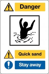 Danger Quicksand Stay away (with large picture) sign - Stocksigns
