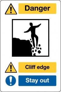 Danger, Cliff edge, Stay out sign - Stocksigns