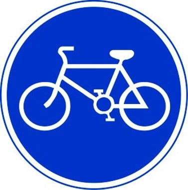 Route for pedal cycles only. Fig 955. 300mm Class 1 reflective sign ...