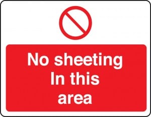 No sheeting in this area sign - Stocksigns