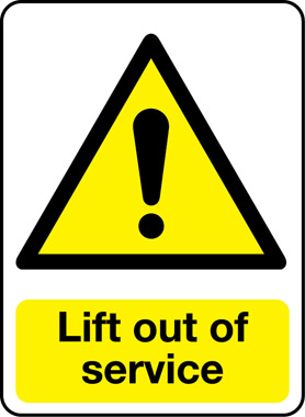 Hazard – Lift out of service sign - StockSigns