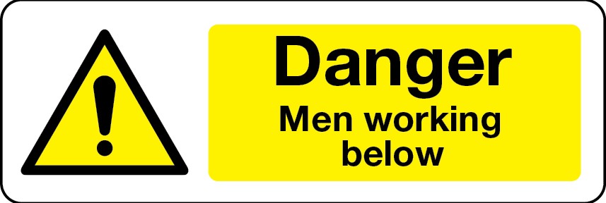 Danger Men working below sign - Stocksigns