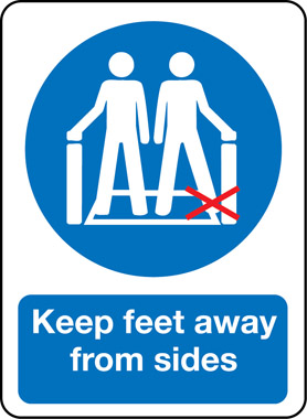 Mandatory – Keep feet away from sides sign - StockSigns
