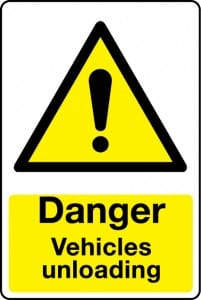 Danger Vehicles unloading sign - Stocksigns