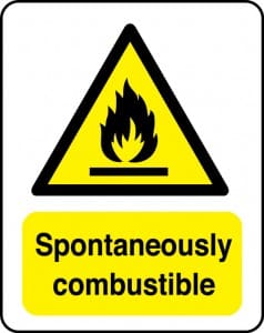 Spontaneously combustible sign - Stocksigns