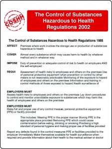 COSHH Regulations 2002 sign - Stocksigns