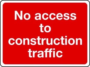 No access to construction traffic sign - Stocksigns