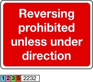 Reversing prohibited unless under direction sign - Stocksigns