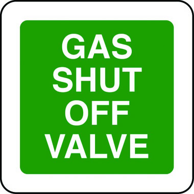 GAS SHUT OFF VALVE sign | Stocksigns