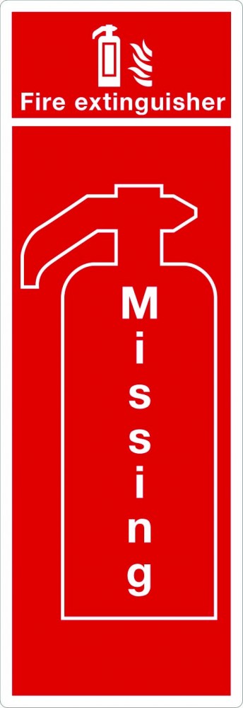 Fire extinguisher (general) back plate for missing equipment sign ...