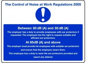 Mandatory Control of Noise at Work Regulations Sign - Stocksigns