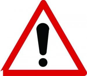Hazard ahead 600mm temporary traffic sign - Stocksigns