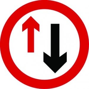 Priority lane Fig. 615, 600mm Dia class 1 reflective traffic sign ...