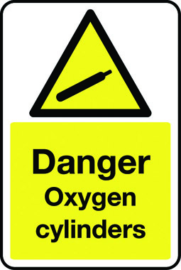 Hazard – Danger Oxygen cylinders sign - StockSigns
