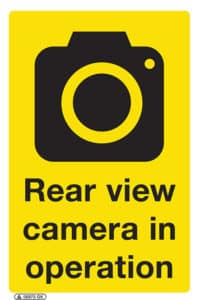 Rear view camera in operation - Road Safety Sign - Stocksigns