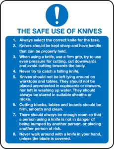 The safe use of knives regulations sign - Stocksigns