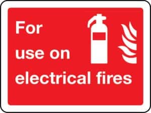 For use on electrical fires fires extinguisher sign - Stocksigns