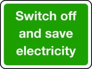 Switch off and save electricity sign - Stocksigns