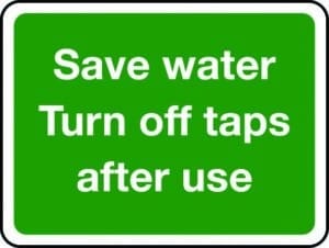 Save water Turn off taps after use sign - Stocksigns