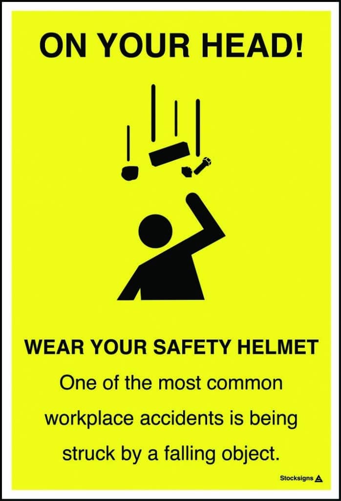 Wear your safety helmet poster ISO7010 symbol - Stocksigns