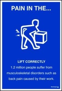 Lift correctly poster ISO7010 symbol - Stocksigns