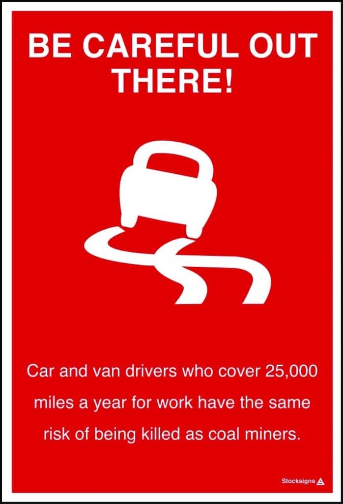 Be careful out there - driving poster ISO7010 symbol - Stocksigns