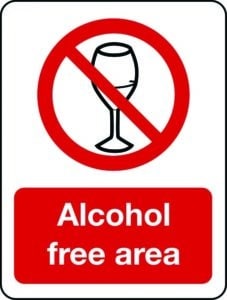 Alcohol free area sign - Stocksigns
