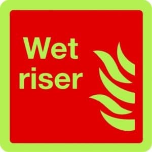 Wet riser sign in photoluminescent sign - Stocksigns