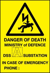 P2 Danger of death (with additional text) sign - Stocksigns