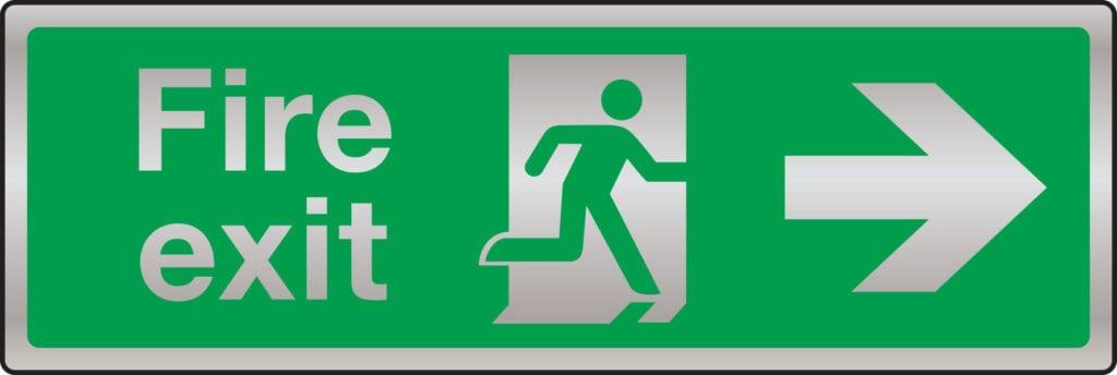 Prestige Fire exit route arrow right sign - Stocksigns