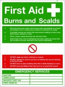 First aid burns & scalds sign - Stocksigns