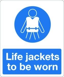 Life jackets to be worn sign - Stocksigns