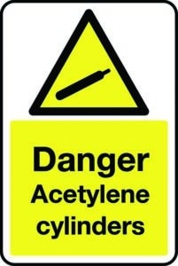 Danger acetylene cylinders sign - Stocksigns