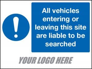 Vehicle Search Site Safety Sign - Stocksigns Construction - Temporary Signs