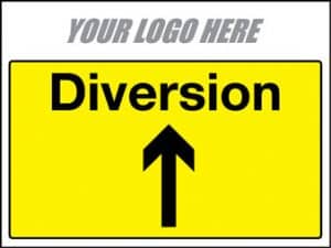 Diversion Temporary Sign - Stocksigns Construction - Temporary Signs