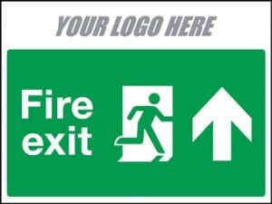 Fire Exit Directional Sign - Stocksigns Construction - Temporary Signs